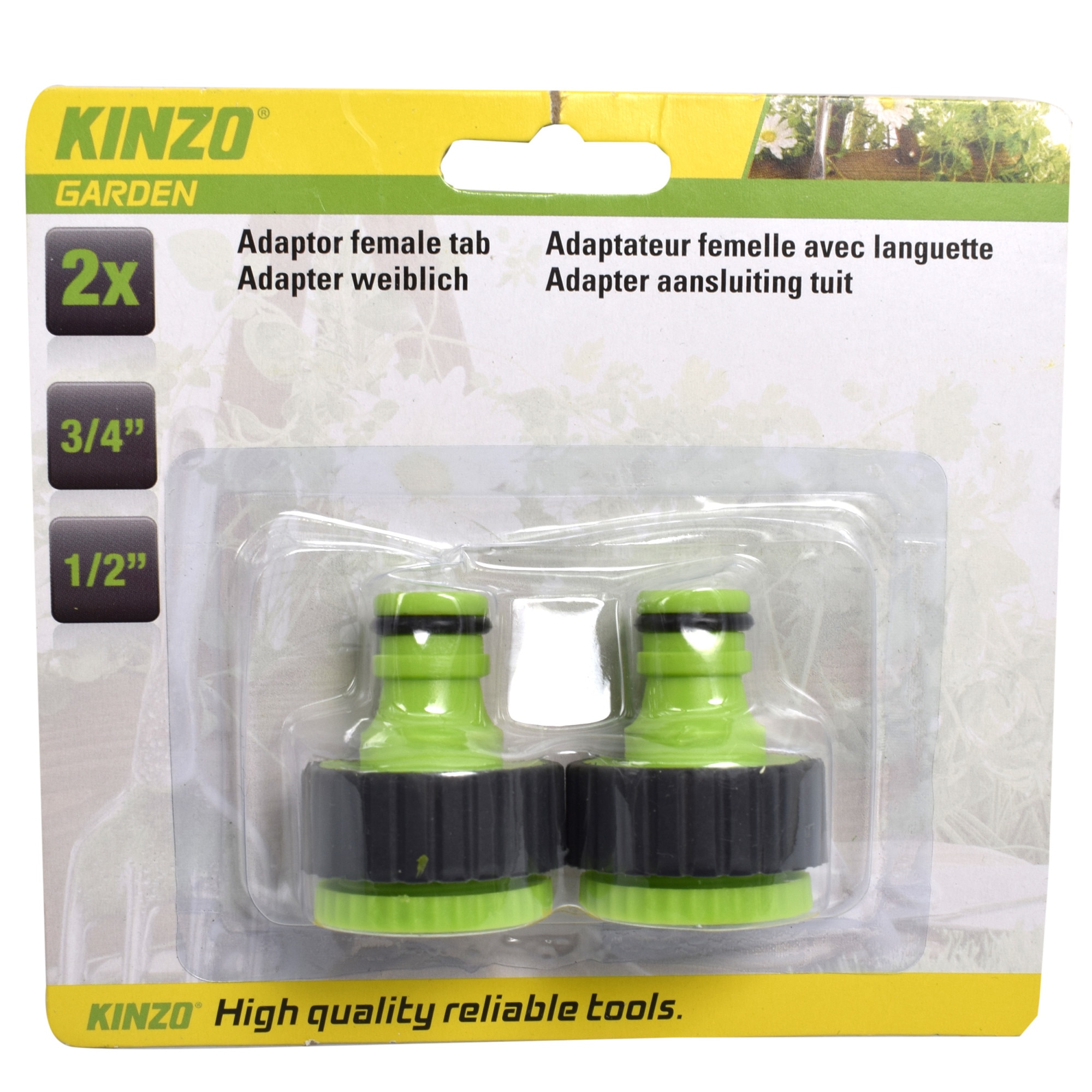 Връзка за кран Kinzo, 3/4" до 1/2", зелена пластмаса, 22335 - eMAG.bg