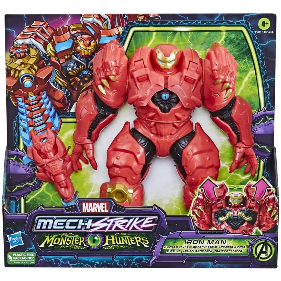 Figurina Iron Man Marvel Avengers Mech Strike Monster Hunters, 20cm ...