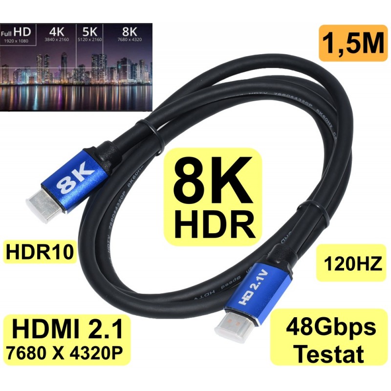 Cablu HDMI 8K HDTV 2.1V / 3M, Negru - eMAG.ro