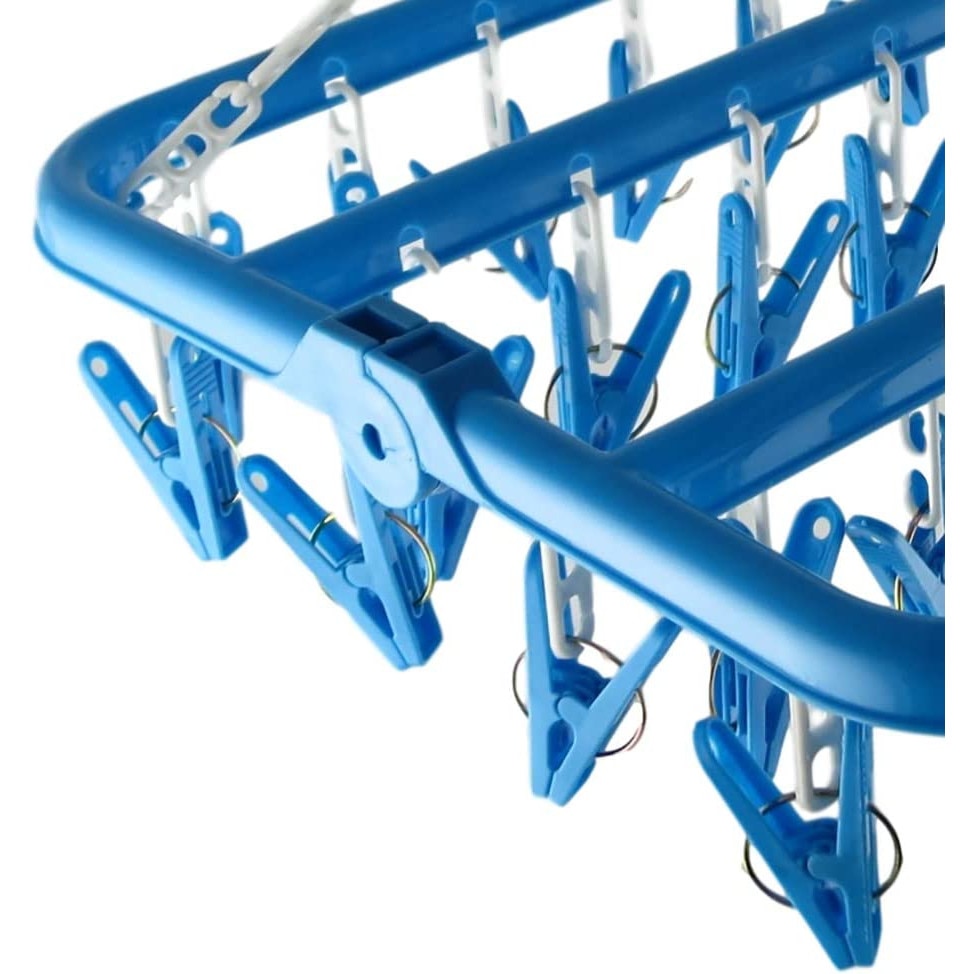 Uscator de rufe, Plastic, Pliabil, 32 cleme, Albastru - eMAG.ro