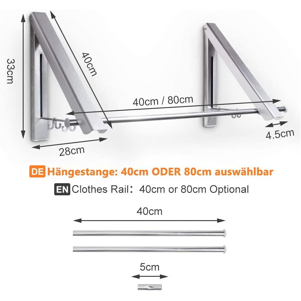 Suport uscare rufe, Inox, 80 cm, Argintiu - eMAG.ro