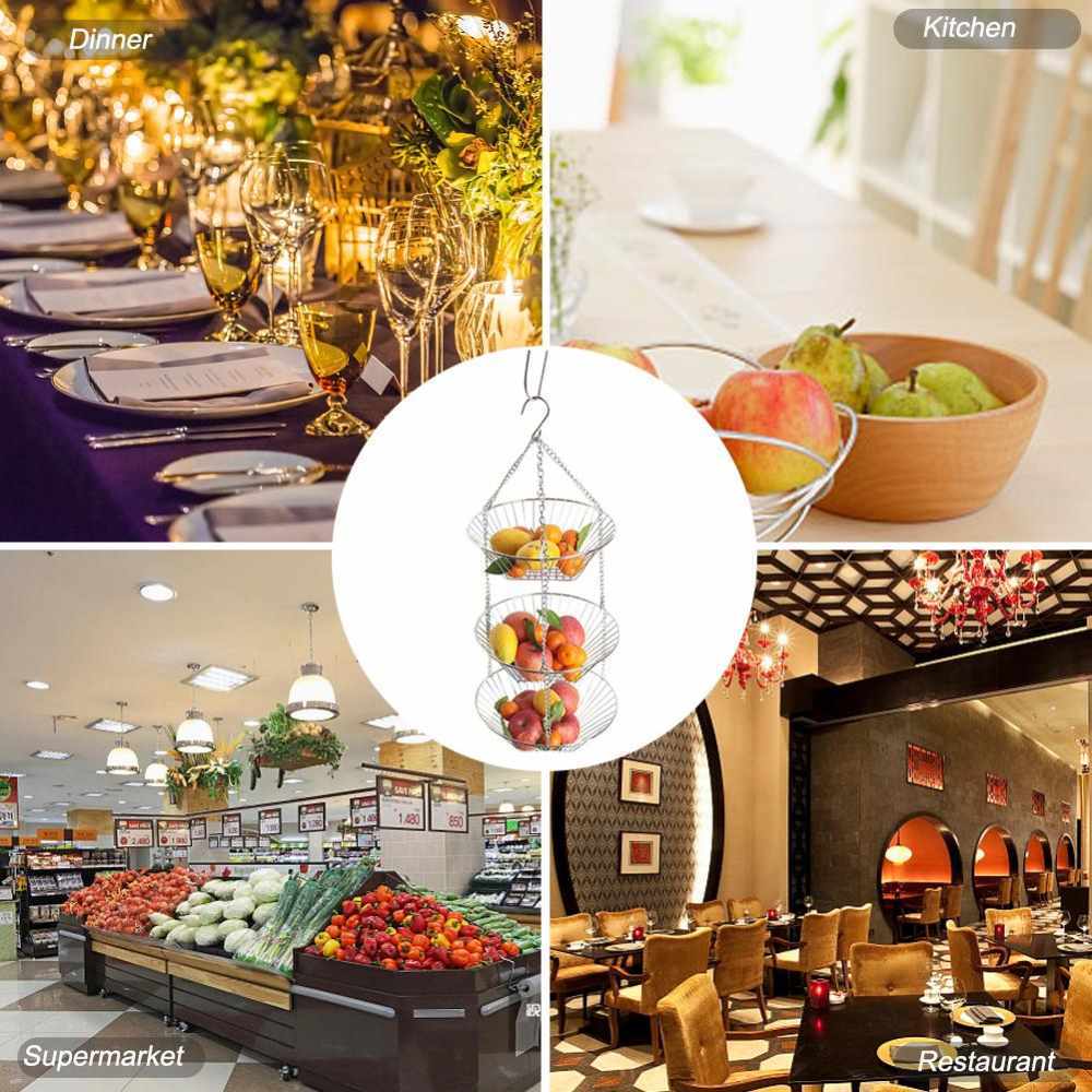 Cos pentru fructe, Metal, 3 compartimente, Argintiu - eMAG.ro