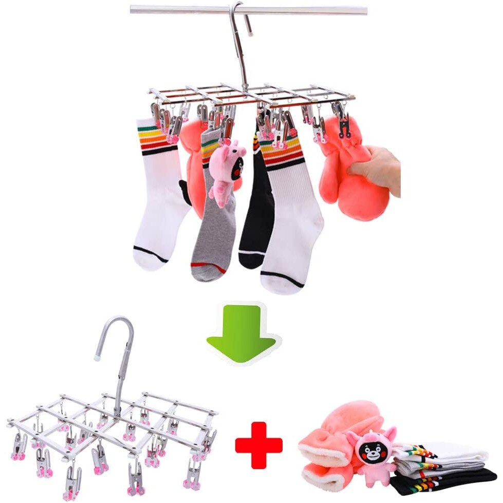 Uscator de rufe, Inox, Pliabil, 18 cleme, Argintiu - eMAG.ro