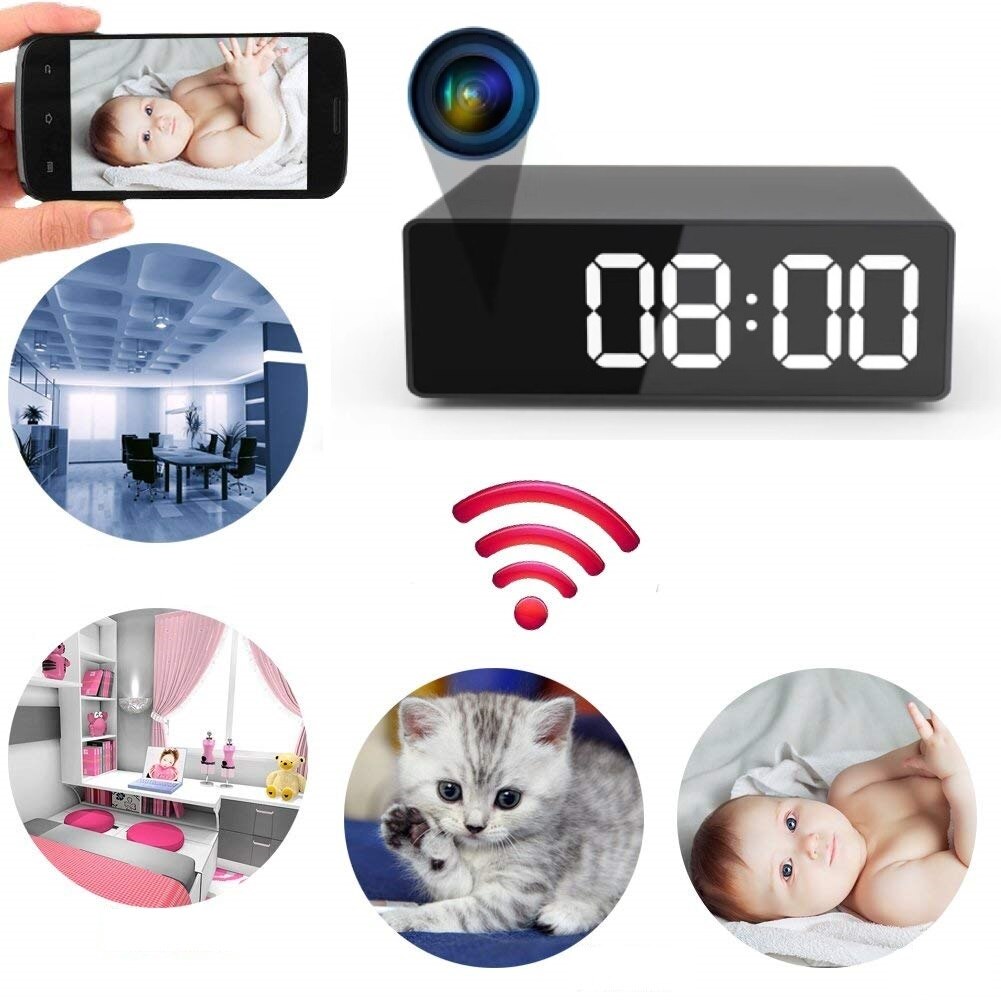 Mini camera Spy Wifi Ascunsa in Ceas Desteptator, Microfon, Infrarosu ...