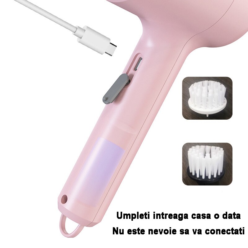 Електрическа четка за почистване, Oein, ABS, USB зареждане, IPX7, LED, Розов - eMAG.bg