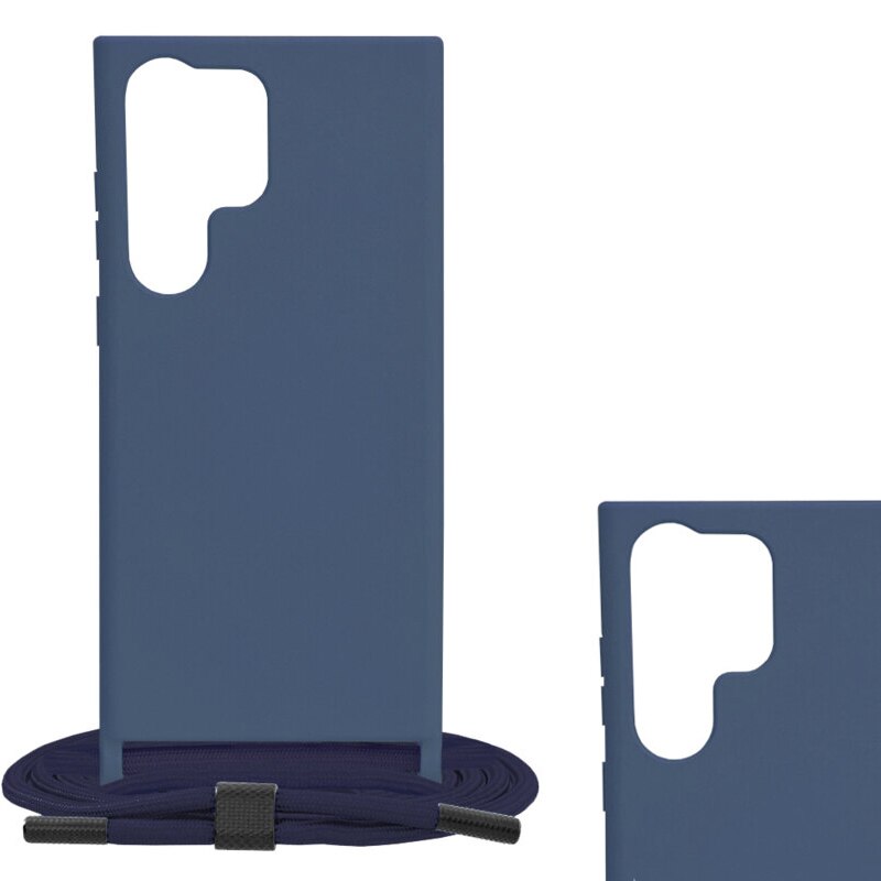 Силиконов калъф с кабел за Samsung Galaxy S23 Ultra 5G, Soft Feeling ...