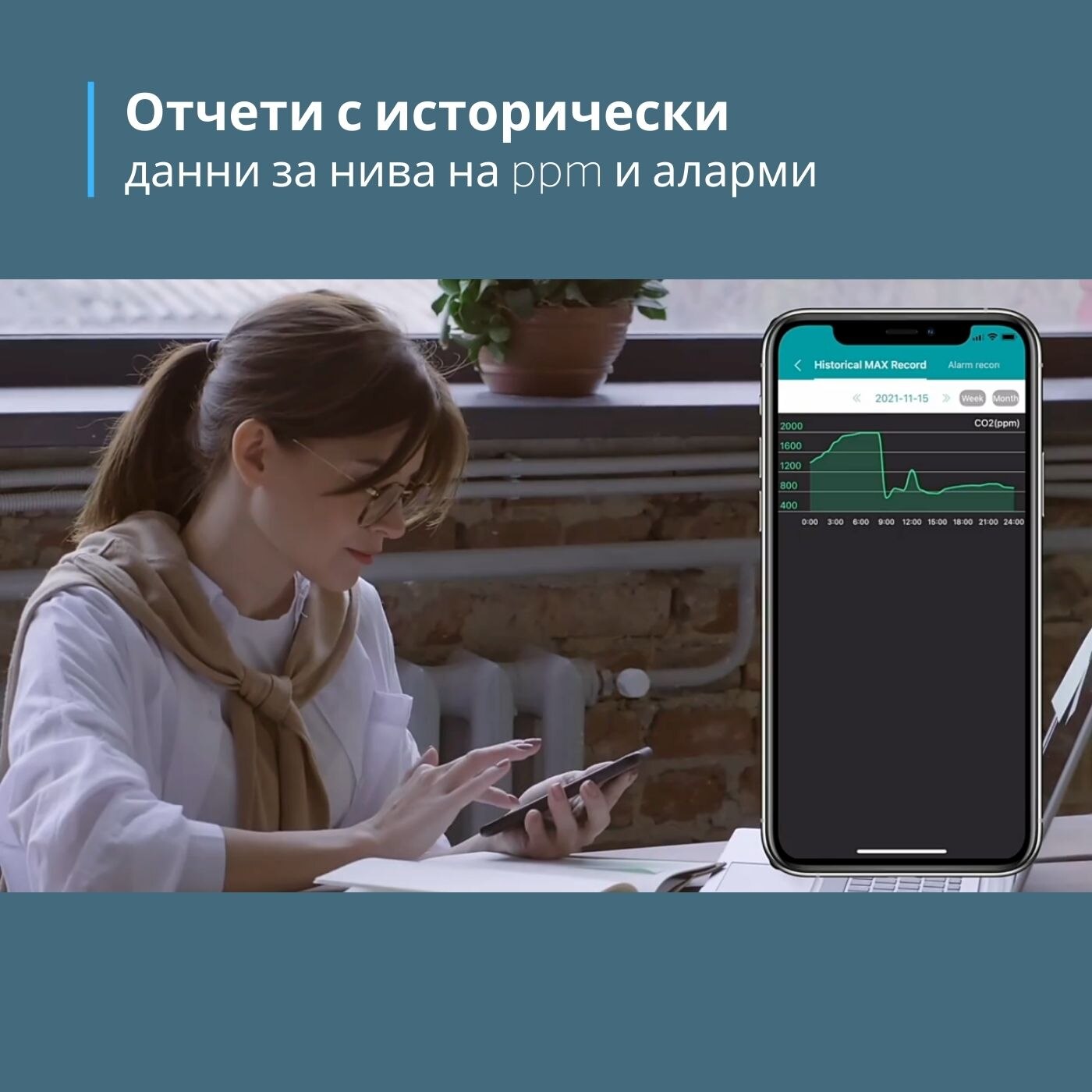 Интелигентен сензор за наблюдение на качеството на въздуха (CO2) с VSON инфрачервена технология ...