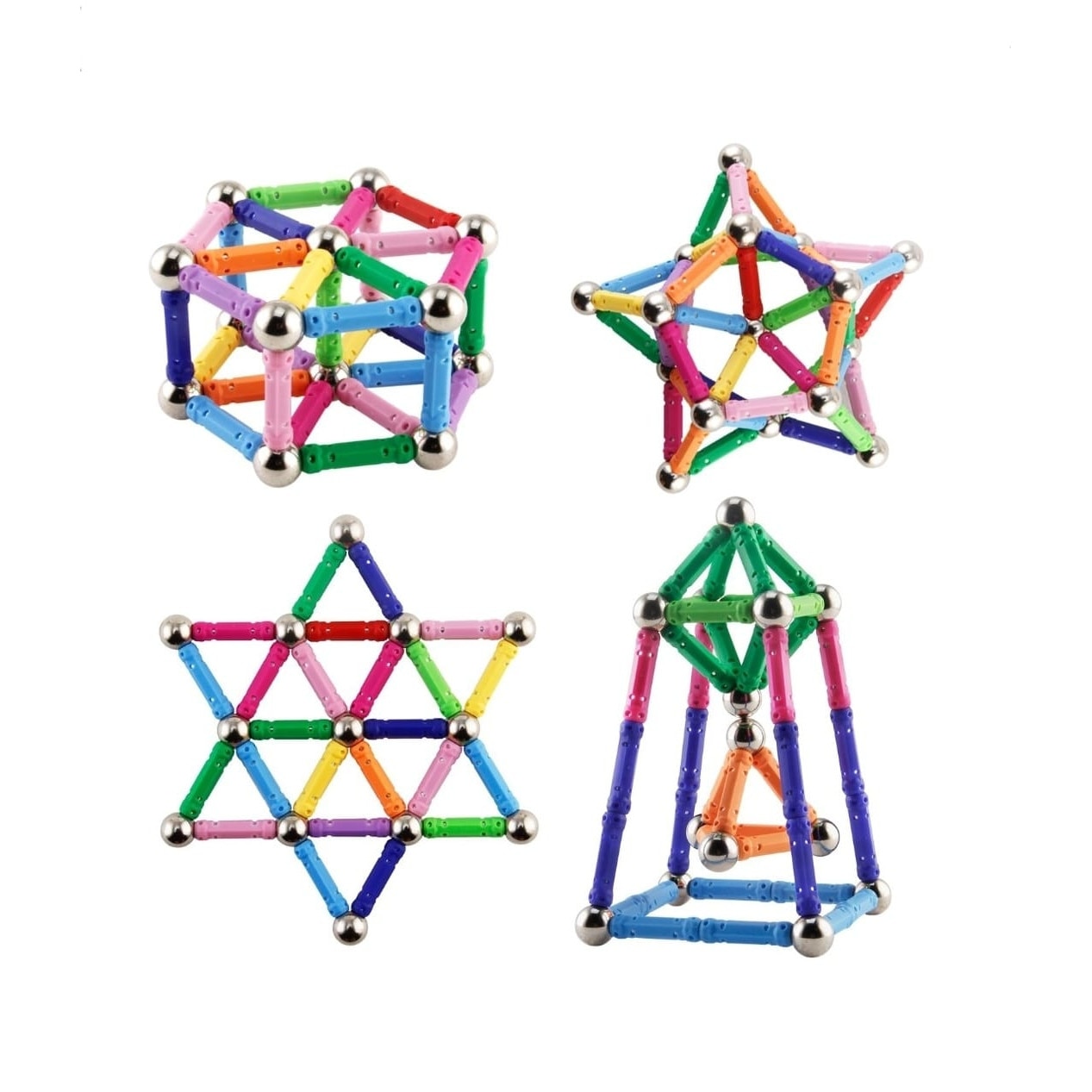 3D конструктор, Magnetspiel, магнитен, многоцветен, 50 бр - eMAG.bg