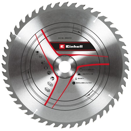 Disc circular Einhell HM diametru 315 x 30 mm, 48 de dinti, compatibil ...