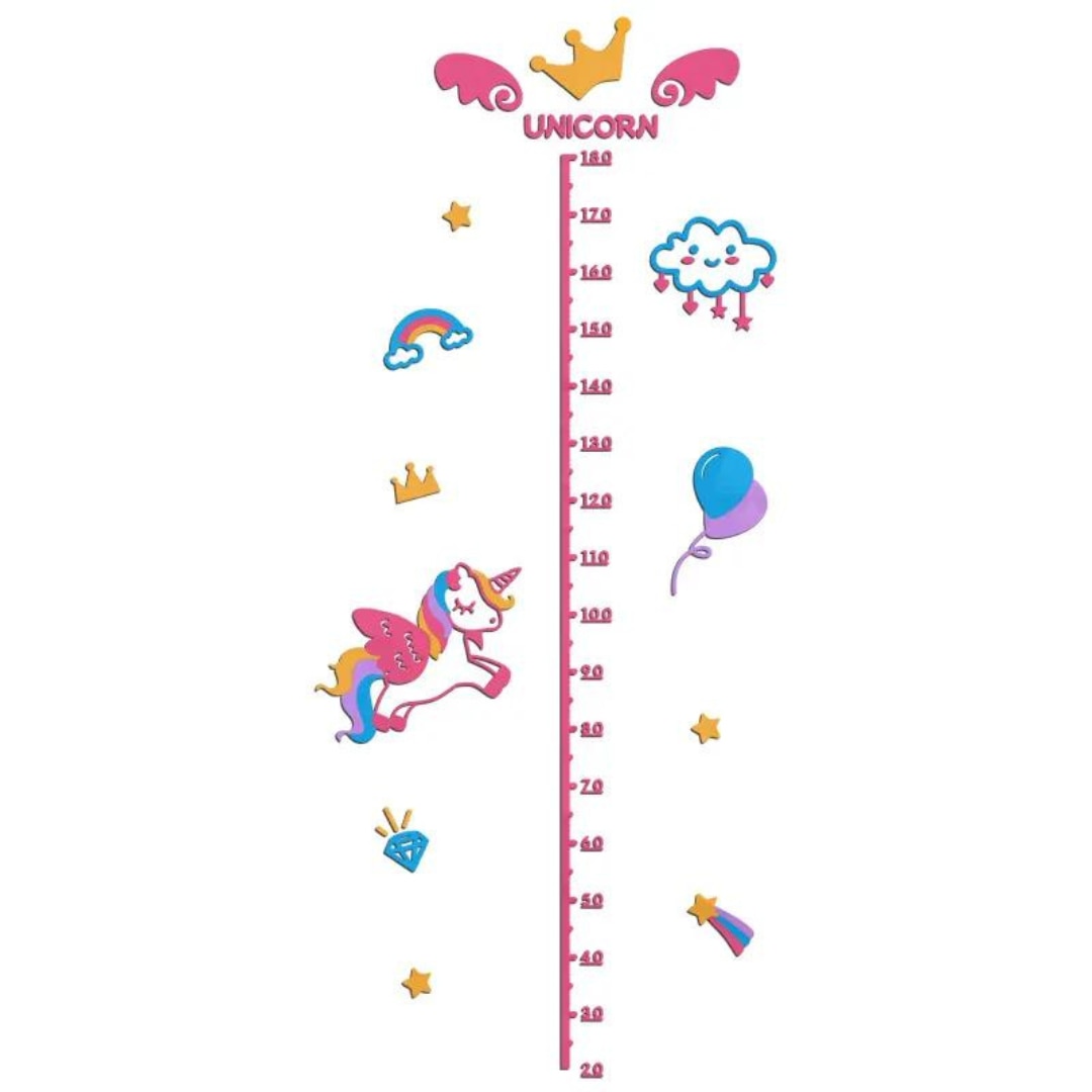 Sticker metru masurare inaltime copii, 3D, acrilic, rezistent la ...