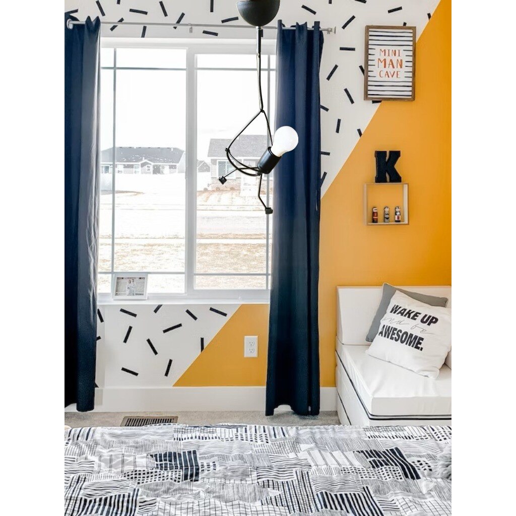 Pendul suspedat creativ, camera de copii, culoare neagra, bec inclus ...