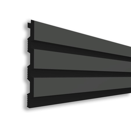 Riflaj decorativ din polimer rigid, gri antracit, 290 x 11,5 x 1,2 cm ...