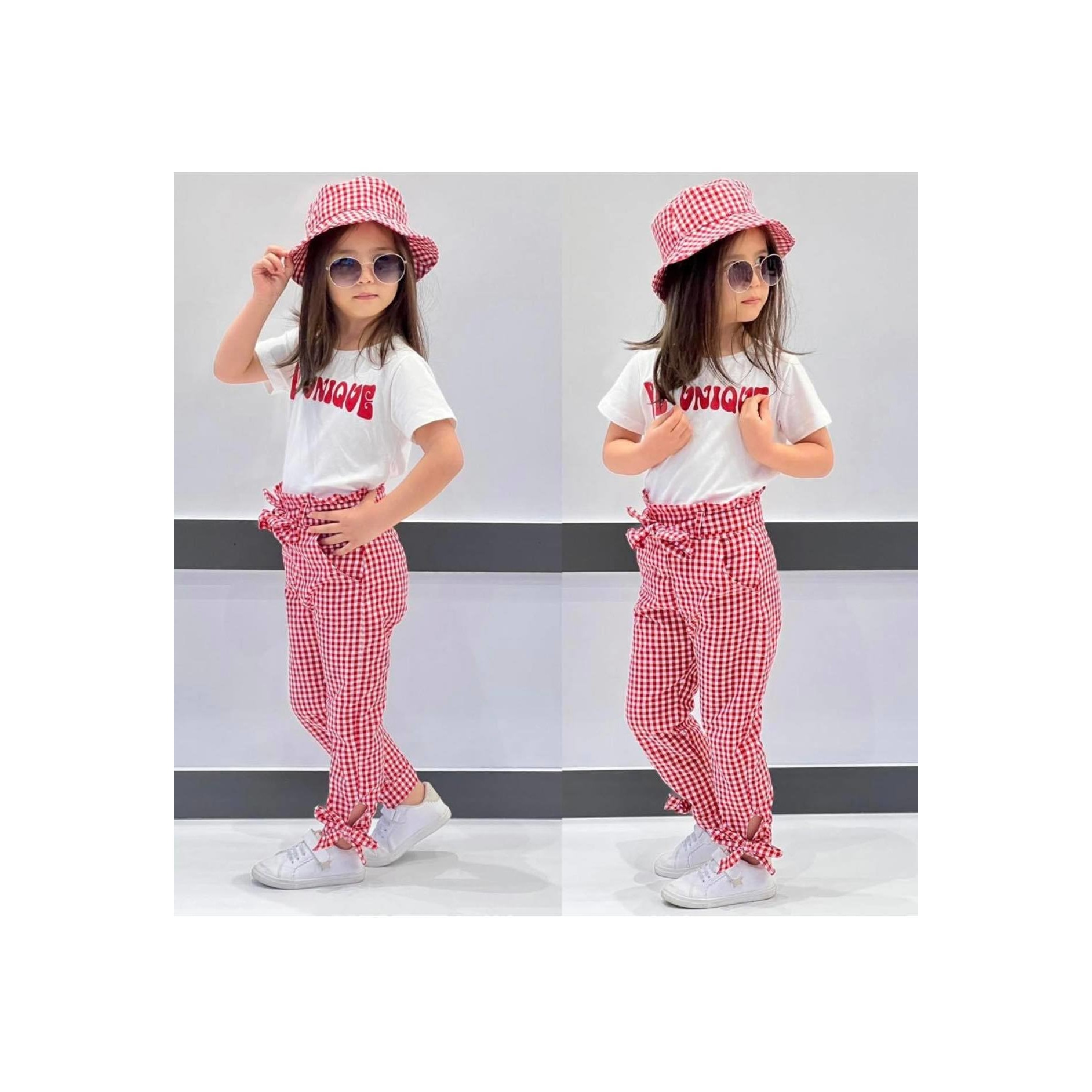 Compleu copii Fete, 3 piese, foarte lejer si la moda, rosu, 4-5 ani ...