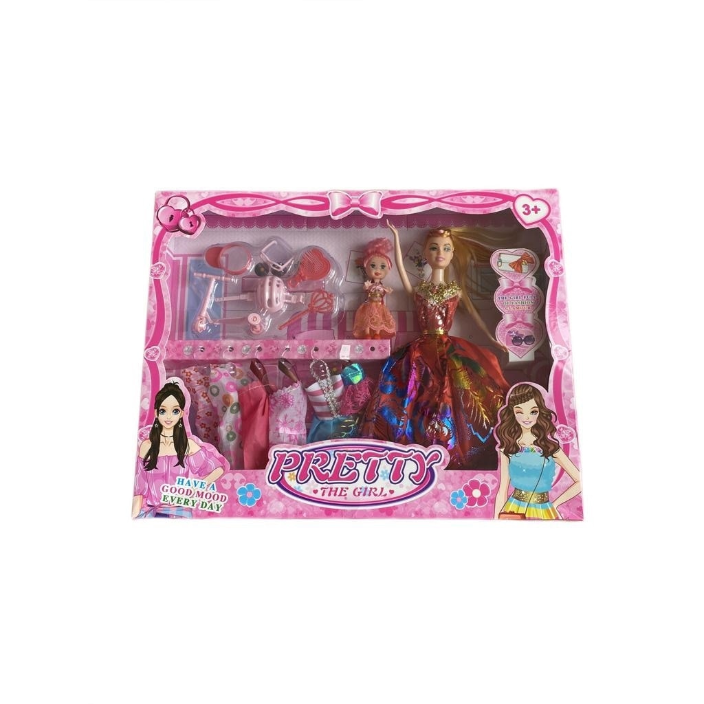 Set Papusa Pretty Girl cu Garderoba, Numeroase Accesorii de Jucarie ...