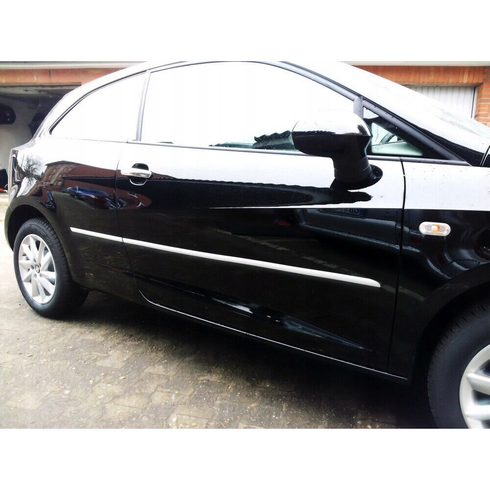 Set 4 benzi protectie usi laterale, PVC, 2 cm, Seat Ibiza, Argintiu ...