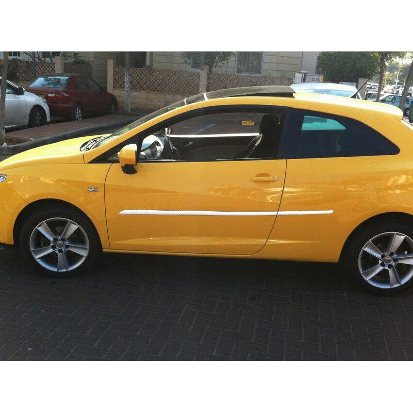 Set 4 benzi protectie usi laterale, PVC, 2 cm, Seat Ibiza, Argintiu ...