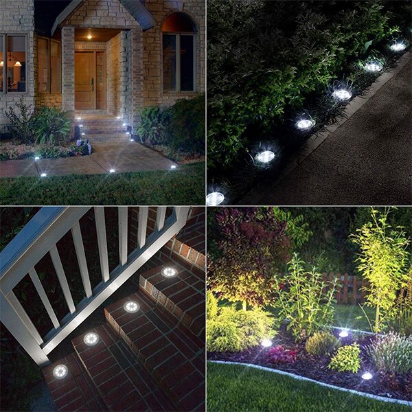 Set de 4 lumini cu LED solare pentru gradina sau alee - eMAG.ro