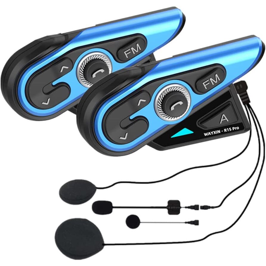Sistem de comunicare moto intercom Wayxin R15 Pro Dual Pack, Conferinta ...