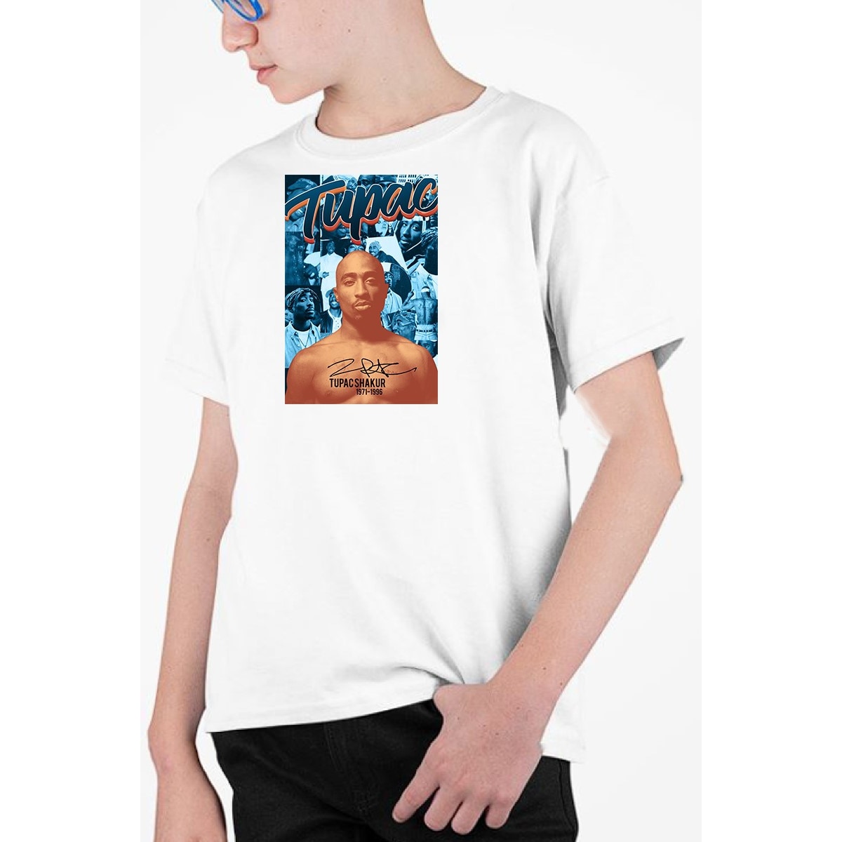 Tricou personalizat pentru copii cu imprimeu, 2Pac Shakur model 5 ...