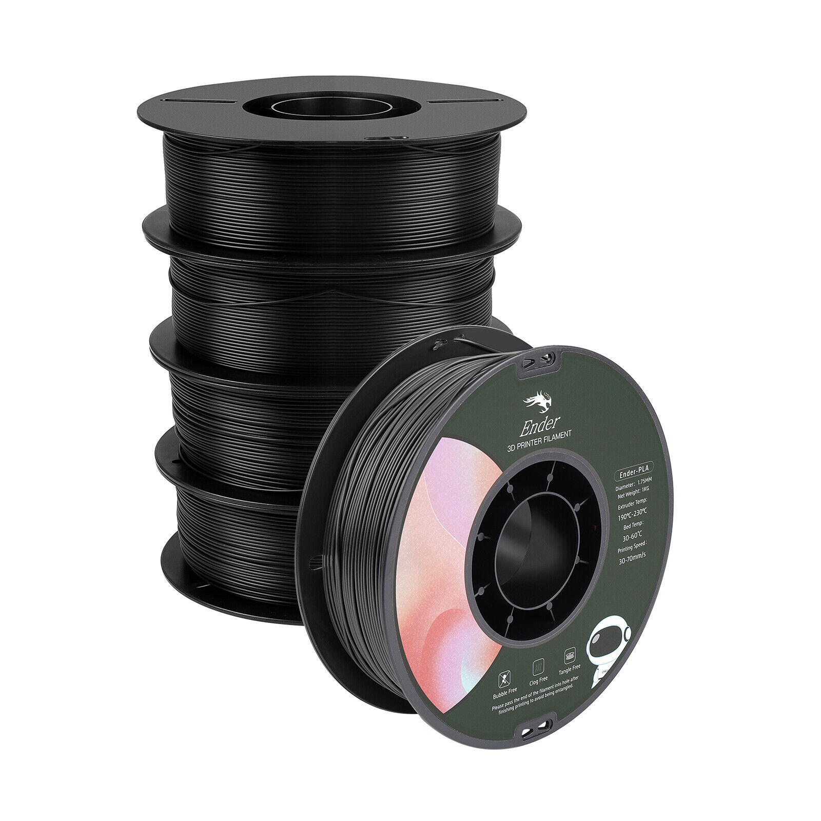 Creality CR-PLA Filament Ender-PLA 1,75 mm, 1 kg, 190-230C fekete - eMAG.hu