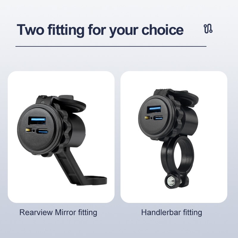 Priza moto/auto/atv fast charge, 3.1a, port usb, port usb-C ...