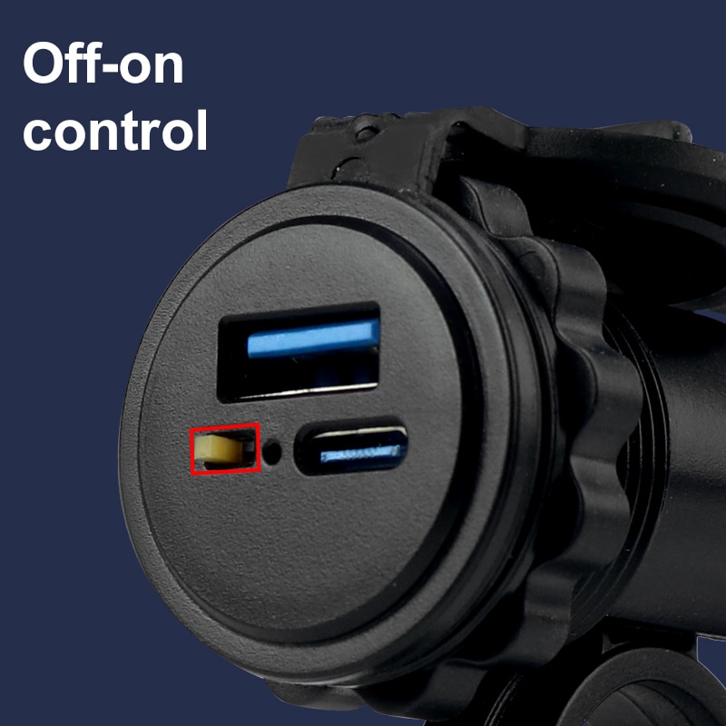 Priza moto/auto/atv fast charge, 3.1a, port usb, port usb-C ...