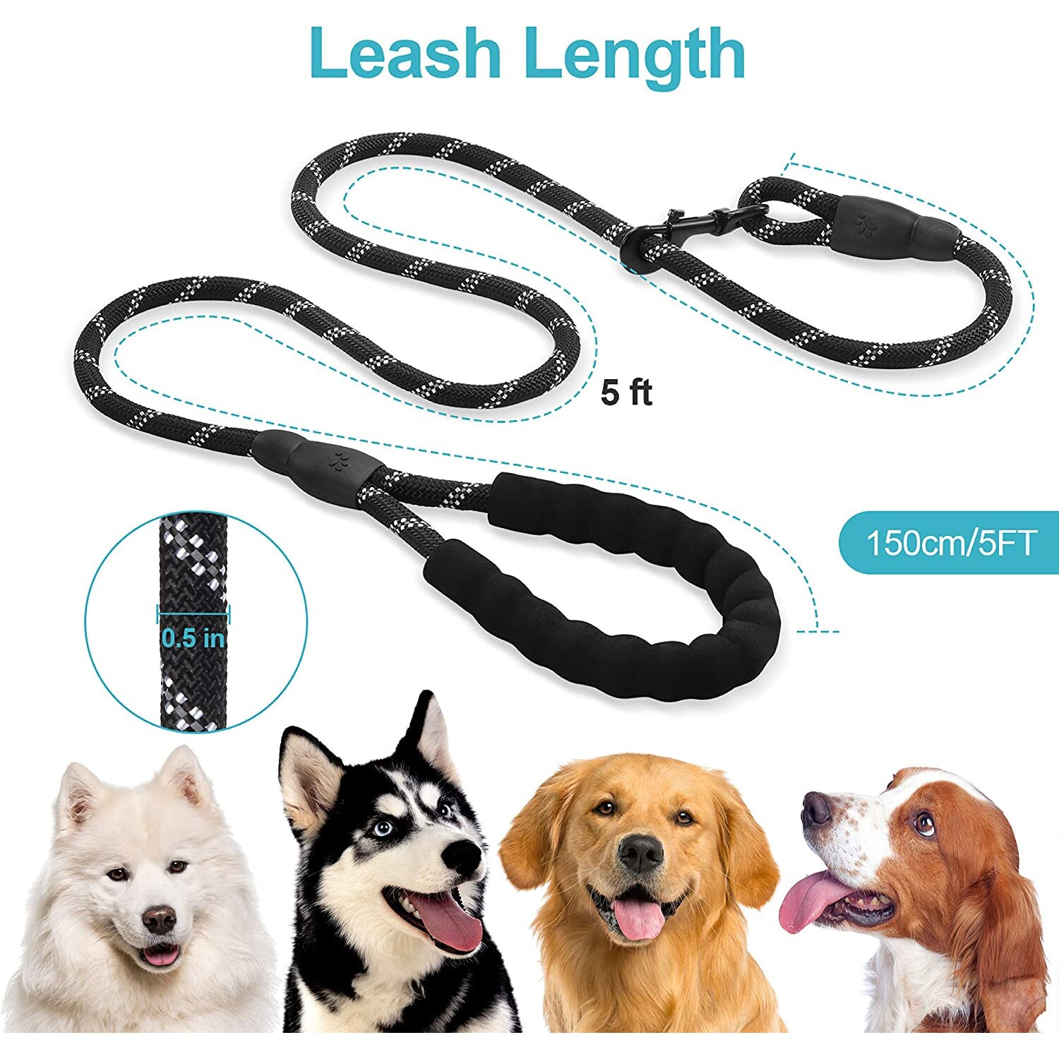 Lesa pentru caini mare/medie, Oricean®, foarte reflectorizanta ...