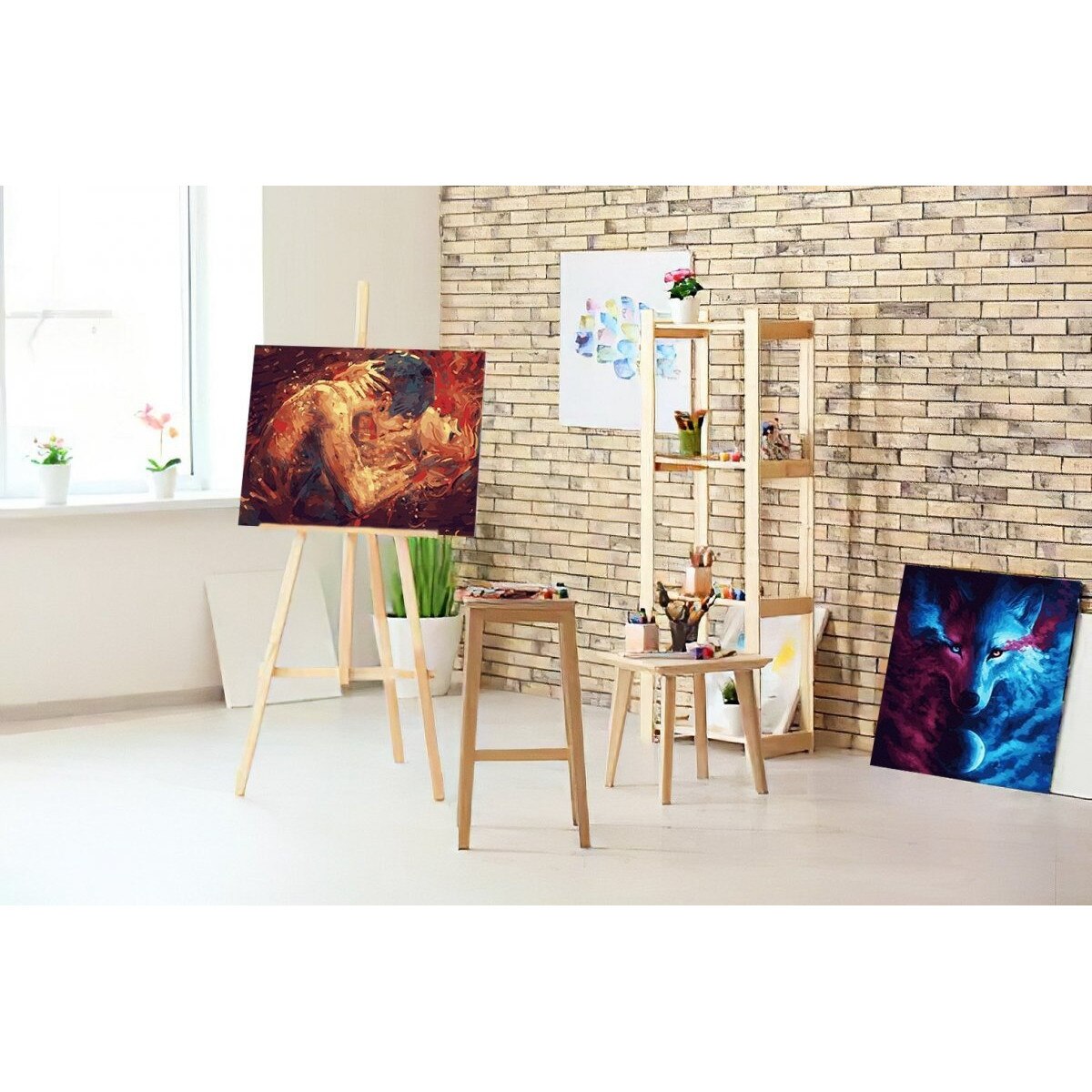 Set creativ pictura pe numere, Moments, Imbratisari inflacarate, 40x50 ...