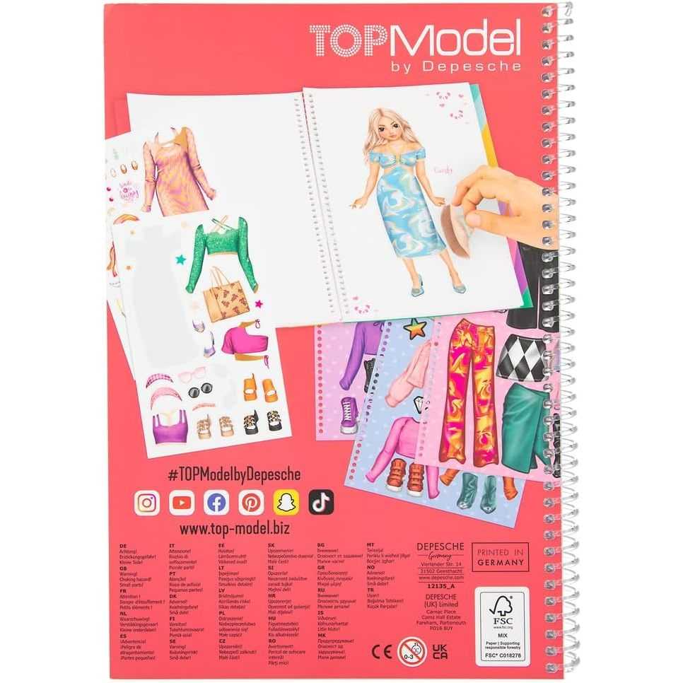 Carte de colorat Top Model Dress me up,150 autocolante Cut Out ...