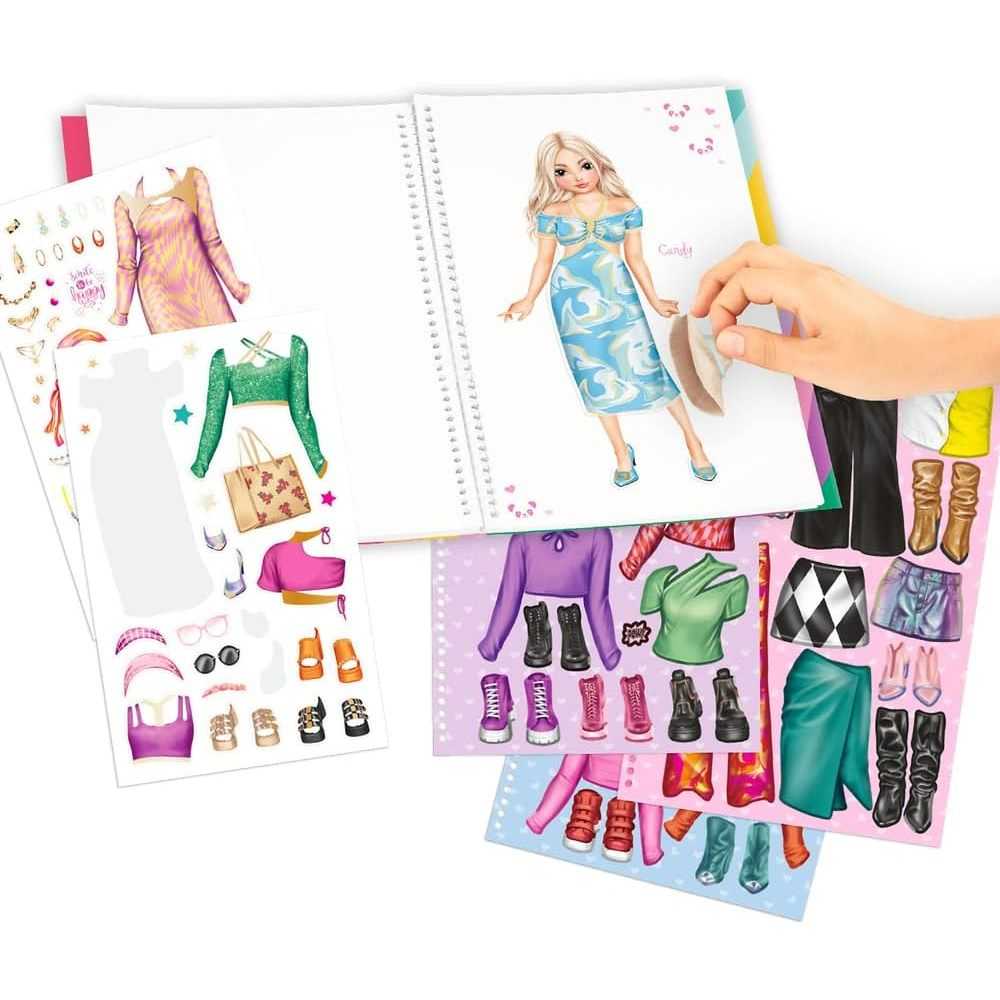 Carte de colorat Top Model Dress me up,150 autocolante Cut Out ...