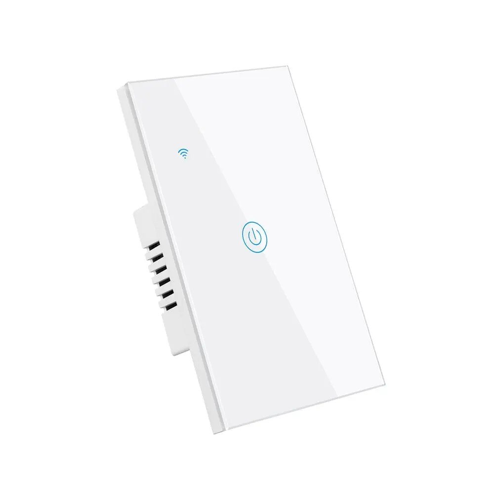 Intrerupator inteligent cu touch, Wi-Fi, fara Nul, 1 canal, 10A, sticla ...