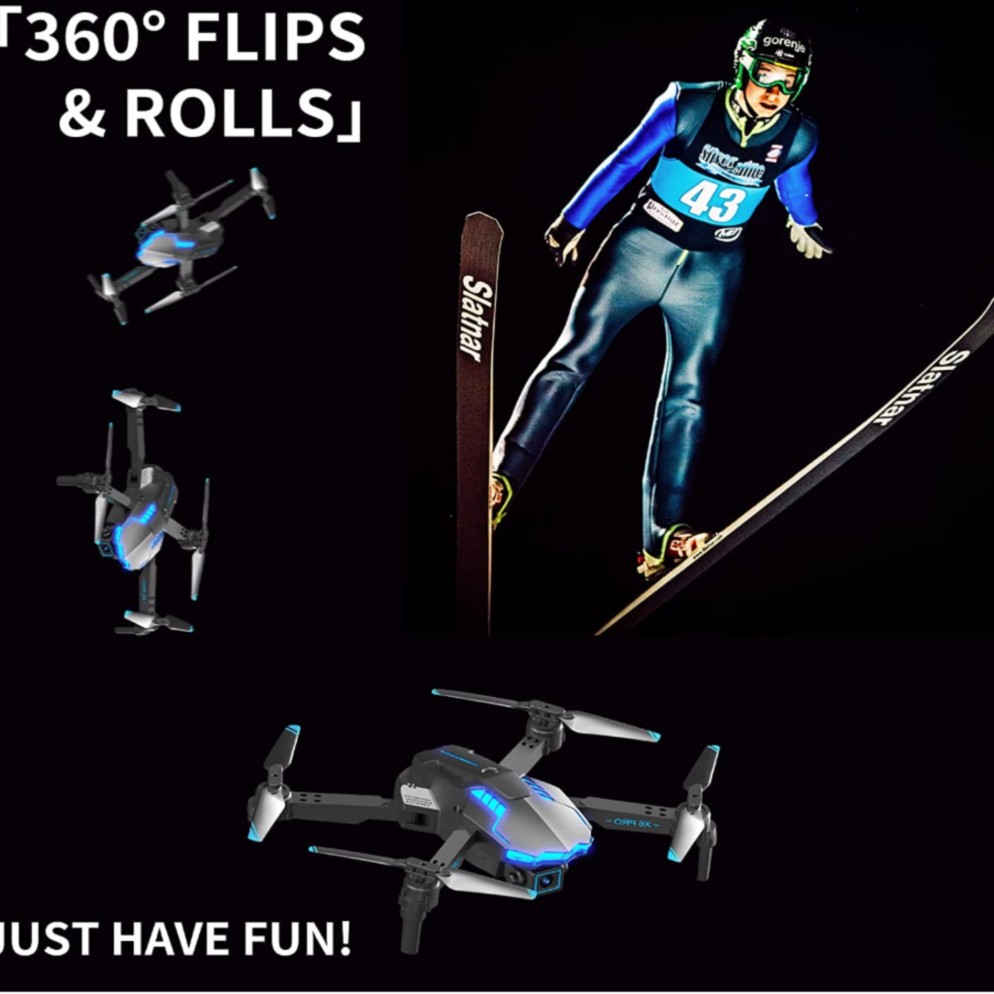 Drona Pliabila Incepatori cu 2 Camere Video 1080P 4K HD ESL by ...