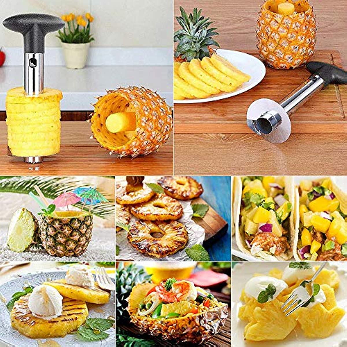 Dispozitiv manual pentru feliat ananas, din otel inoxidabil - eMAG.ro