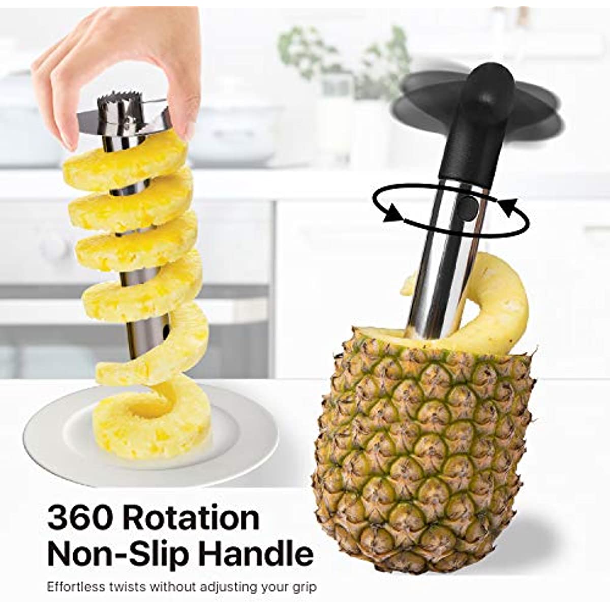 Dispozitiv manual pentru feliat ananas, din otel inoxidabil - eMAG.ro