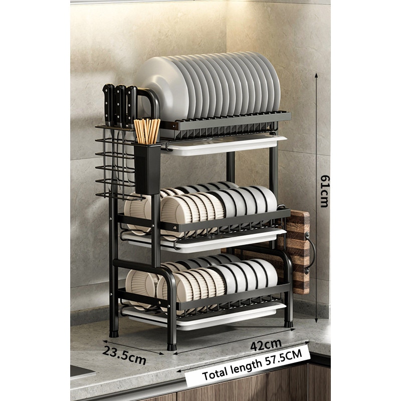 Raft scurgator de vase, BYONDSELF®, 3 niveluri, 3 separatoare, cu ...