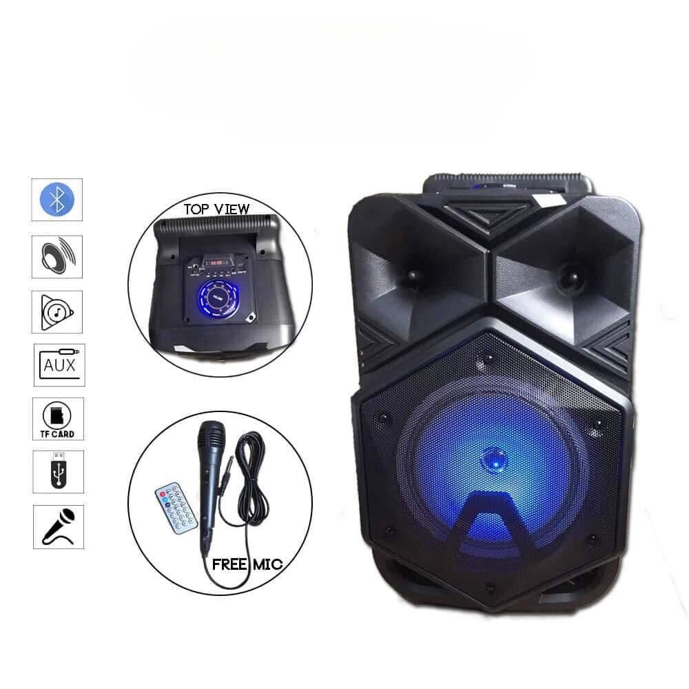 Boxa Portabila cu Bluetooth, Microfon, Telecomanda, USB, Lumini LED ...