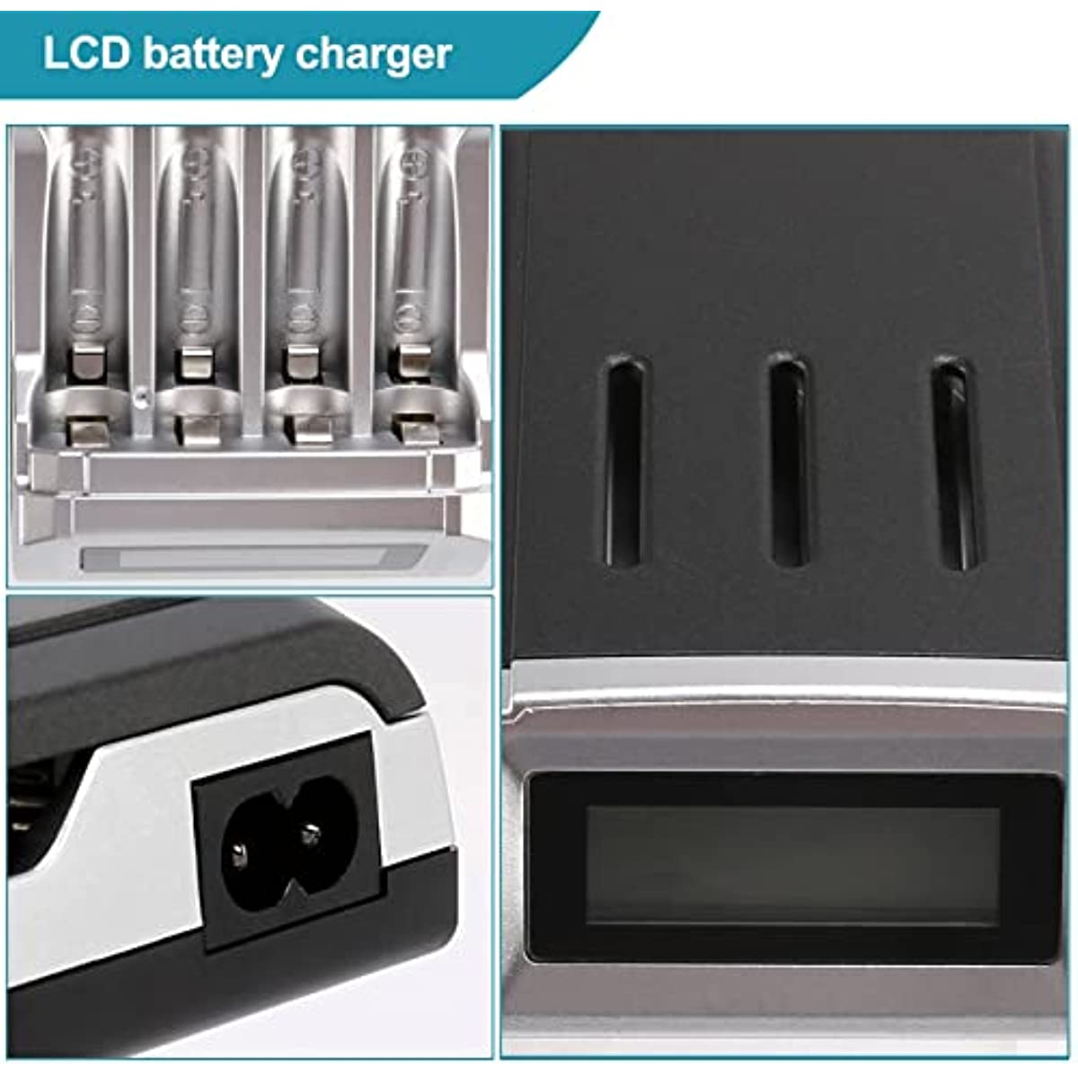 Incarcator inteligent pentru baterii AA/AAA/NiCd/NiMh, Cu 5 sloturi ...