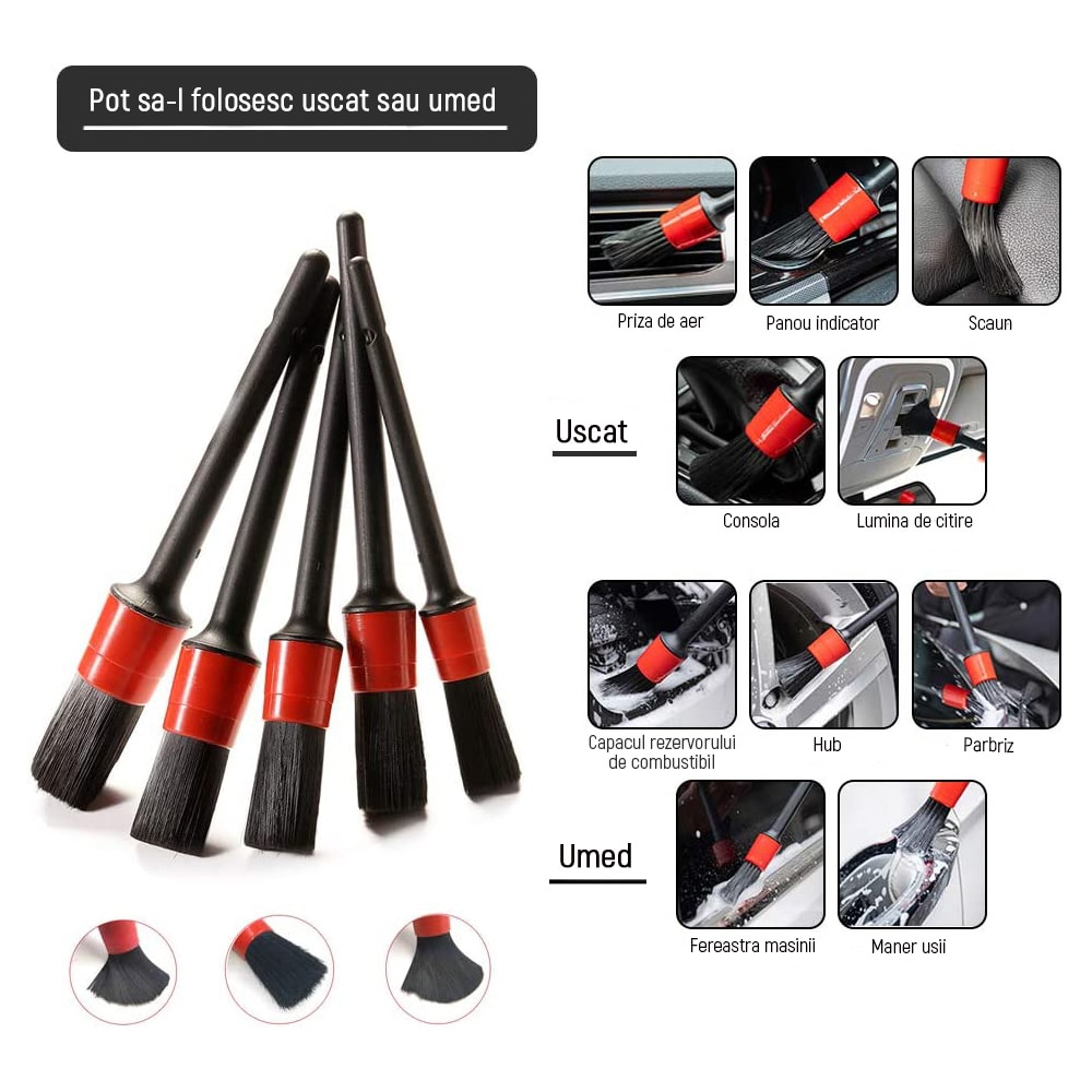Set 5 perii curatare auto, Ouylaf, Par natural de mistret premium ...