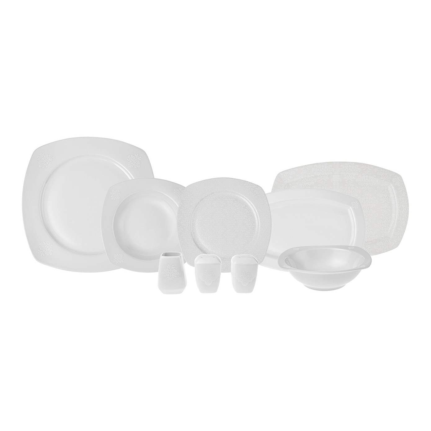 Set de vesela pentru 12 persoane Deren Cream, Karaca, Portelan Alb, 60 ...