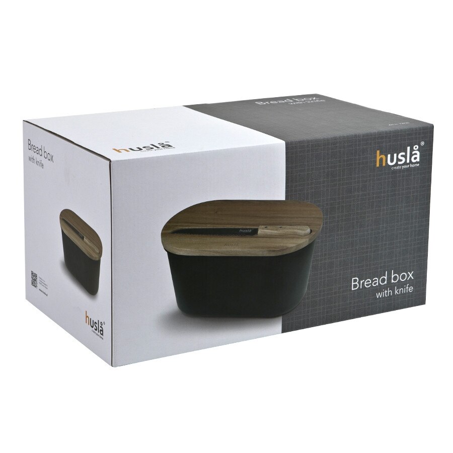 Husla kenyértartó és kés, Fekete/barna - eMAG.hu