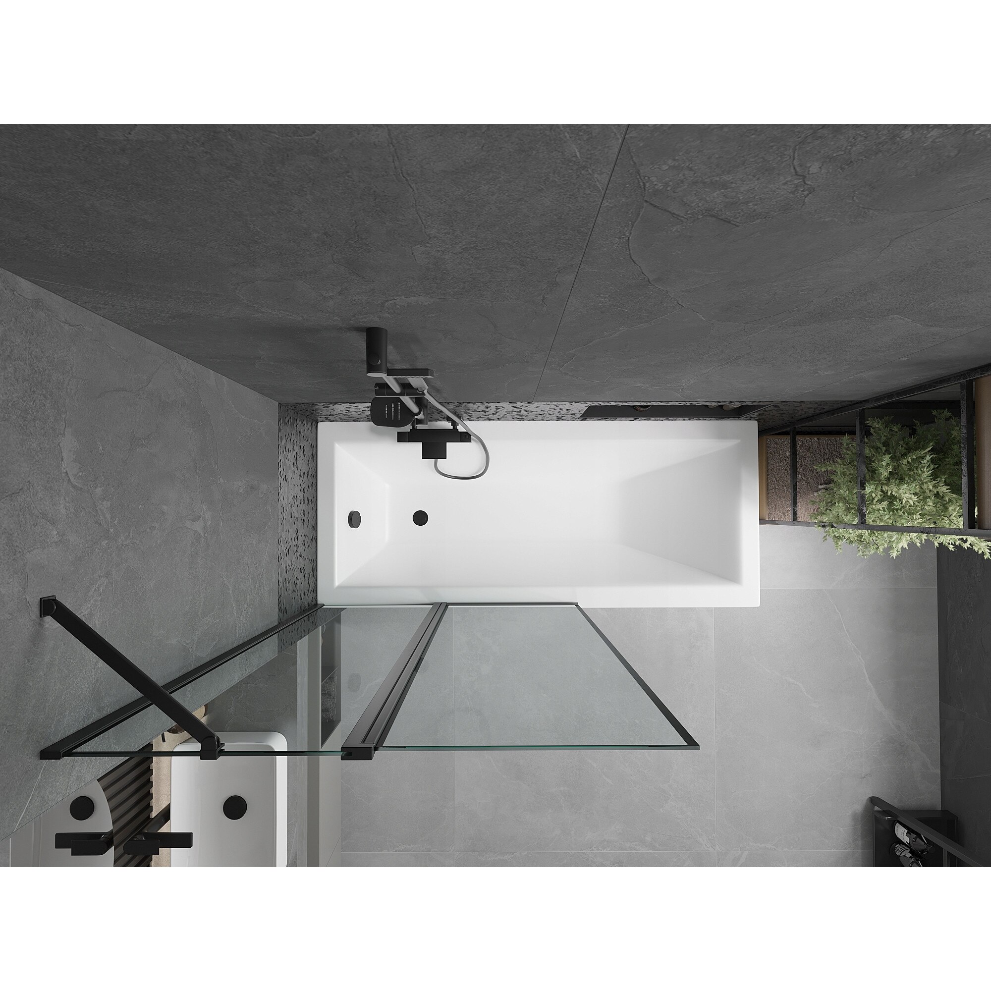 Paravan cada 100x150cm Silla Pro, Pliabil, sticla clara, profil Negru ...