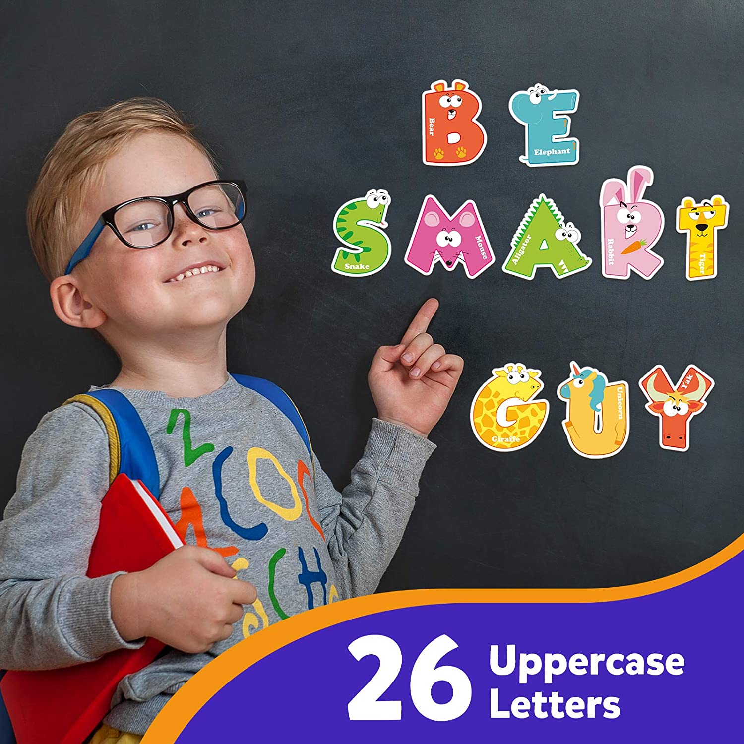 Set 26 piese cu litere alfabet, magnetice, Simply Joy, jucarii ...