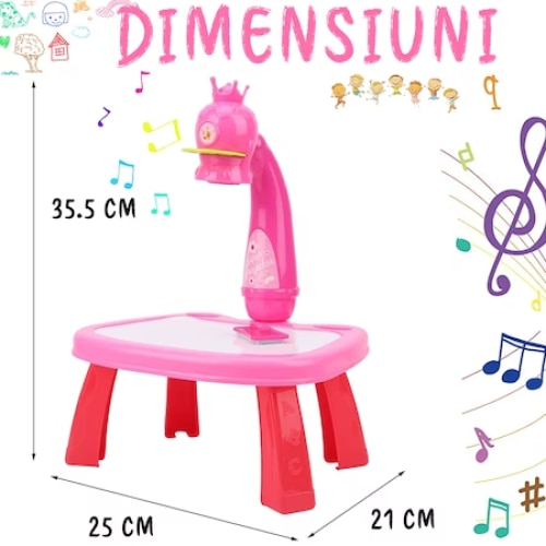 Jucarie educationala, NVM, masuta de desenat cu proiector, 3 discuri cu ...