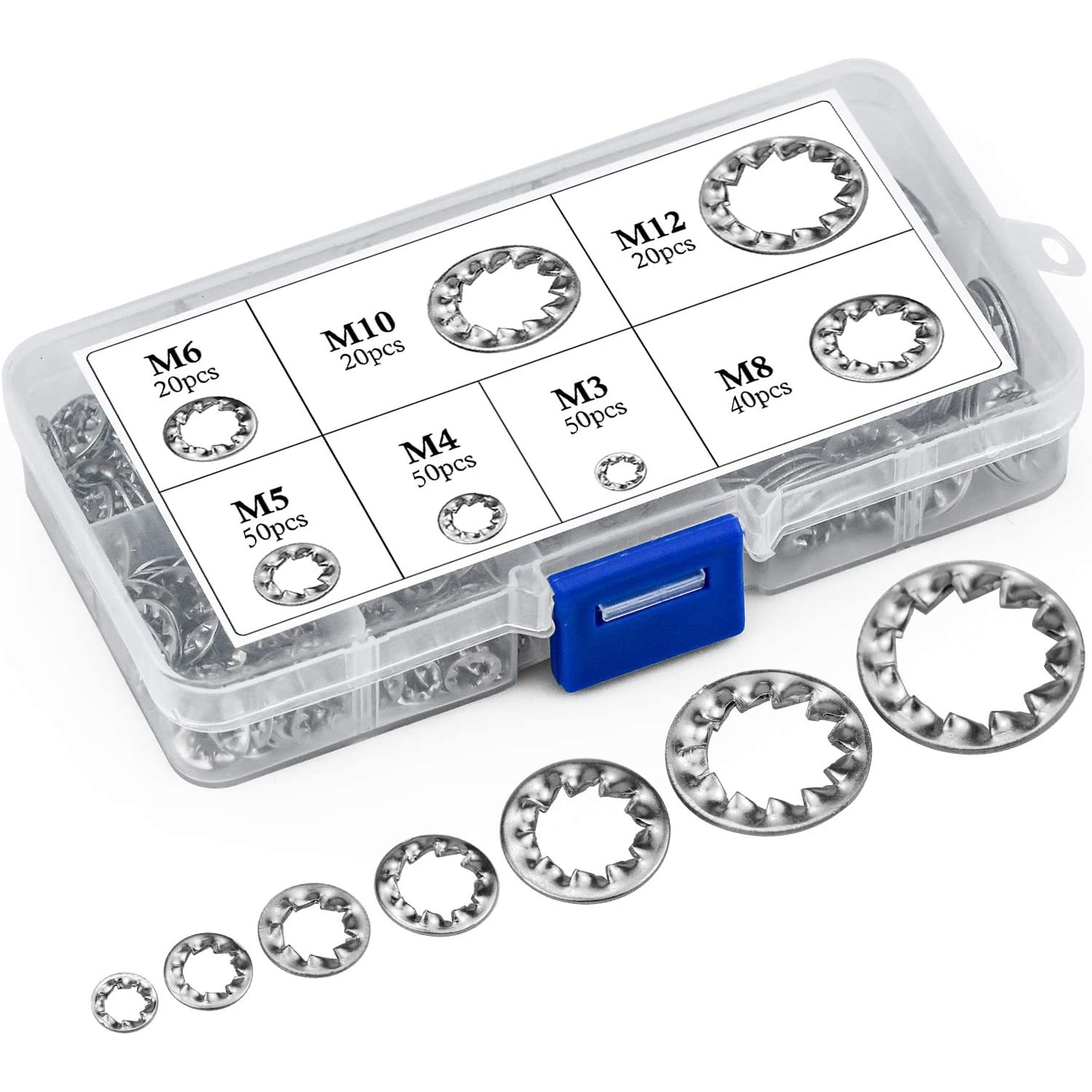 Set 270 saibe, Model M3-M12, Argintiu - eMAG.ro