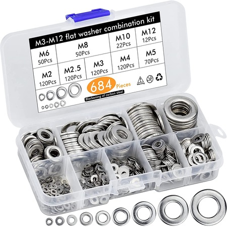 684 buc Saibe plate din otel inoxidabil Kit asortiment Saibe plate M2 ...