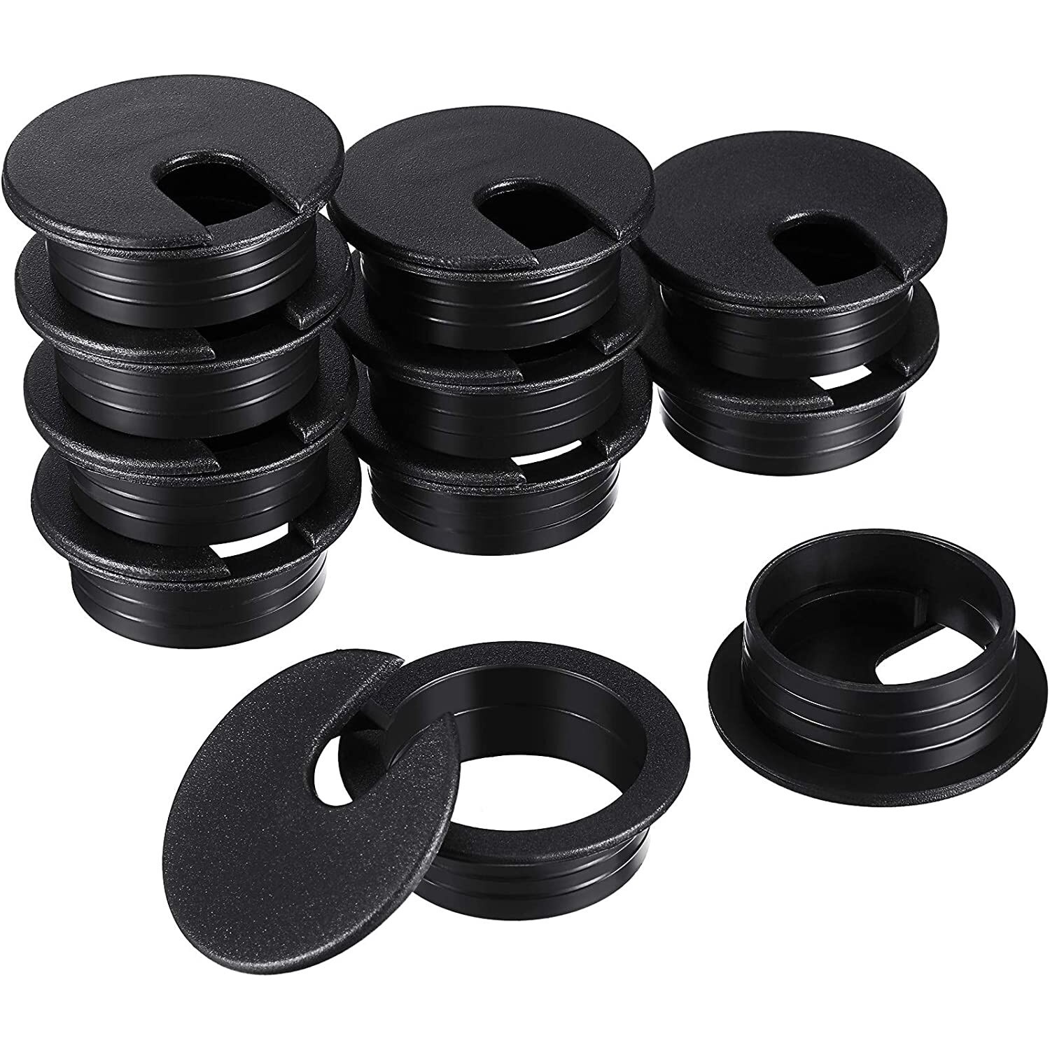 Set 16 capace organizare cablu, Plastic, 35 mm, Negru - eMAG.ro