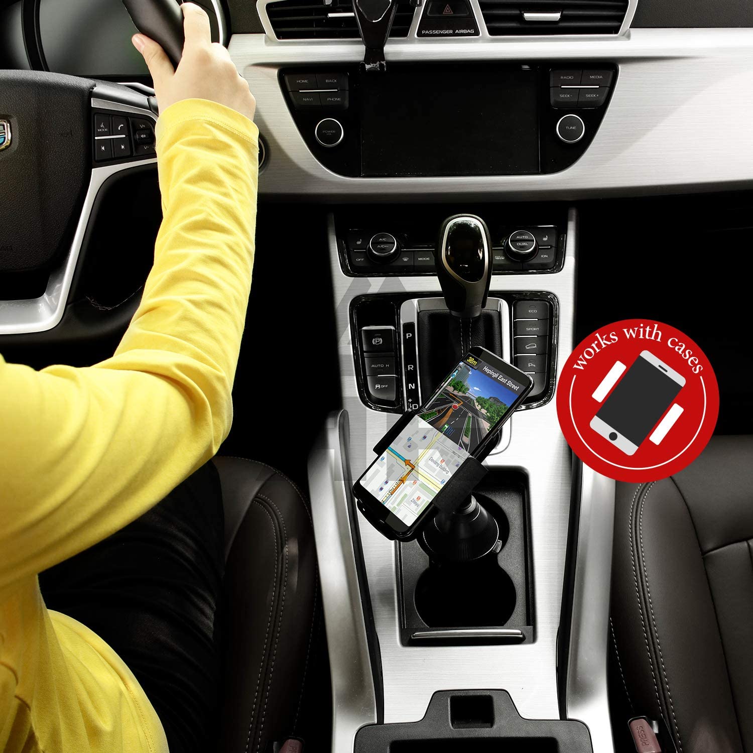 Suport pentru telefon auto, Plastic, Negru - eMAG.ro