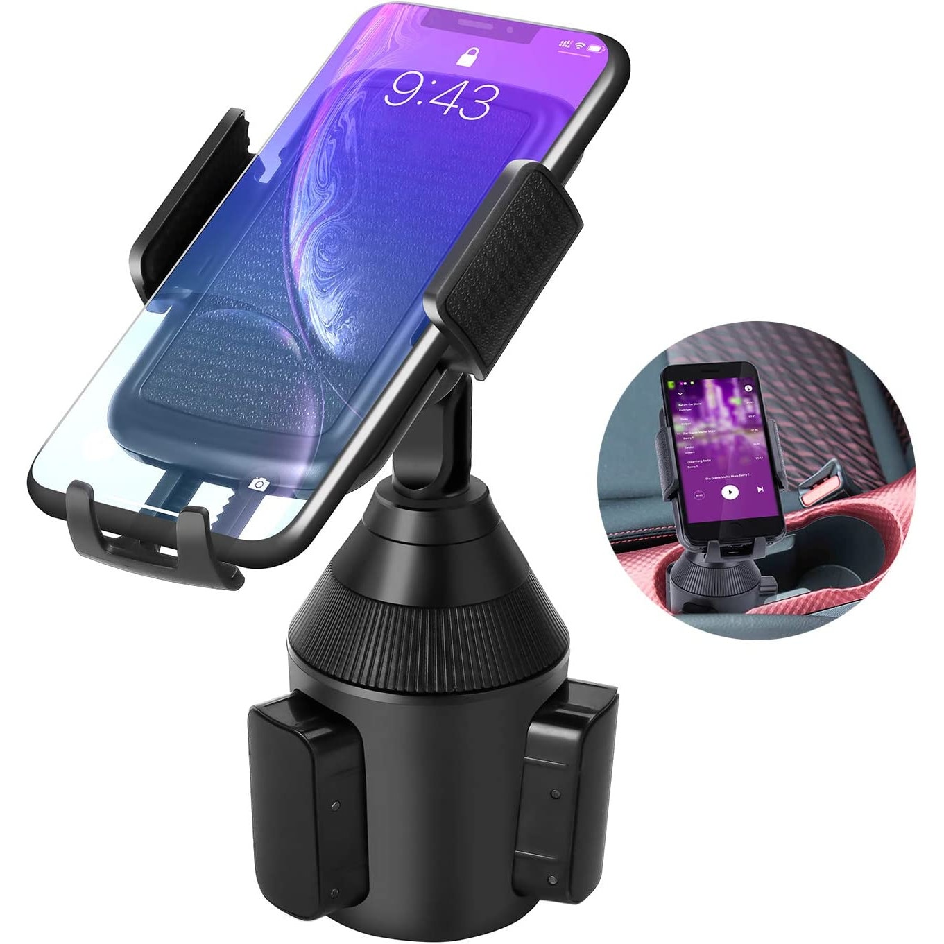 Suport pentru telefon auto, Plastic, Negru - eMAG.ro