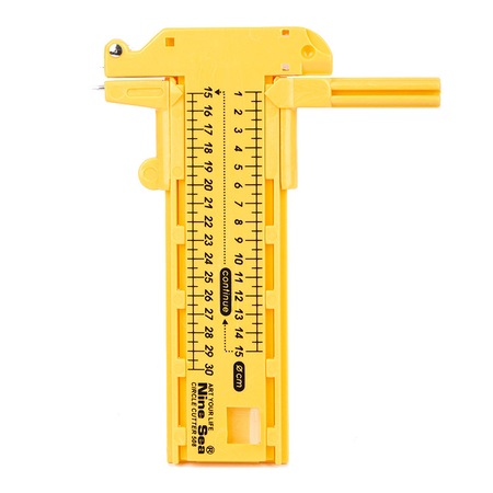 Cutter compas hartie, Plastic, 1-15 cm, Galben - eMAG.ro