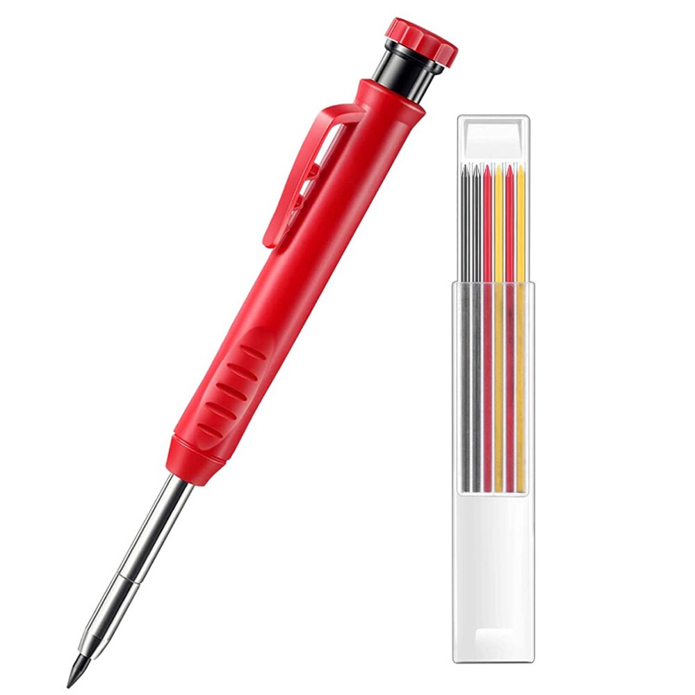 Creion de dulgher cu rezerve, Metal/Plastic, 5.7 inch, Rosu - eMAG.ro